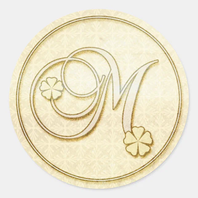 Personalized Wedding Stickers :Initial Monogram M | Zazzle