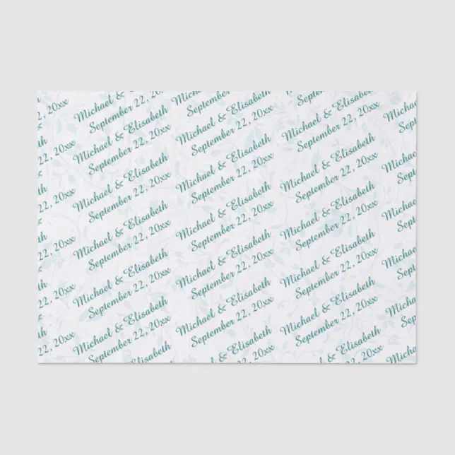 Personalized Wedding - Turquoise Tissue Paper | Zazzle