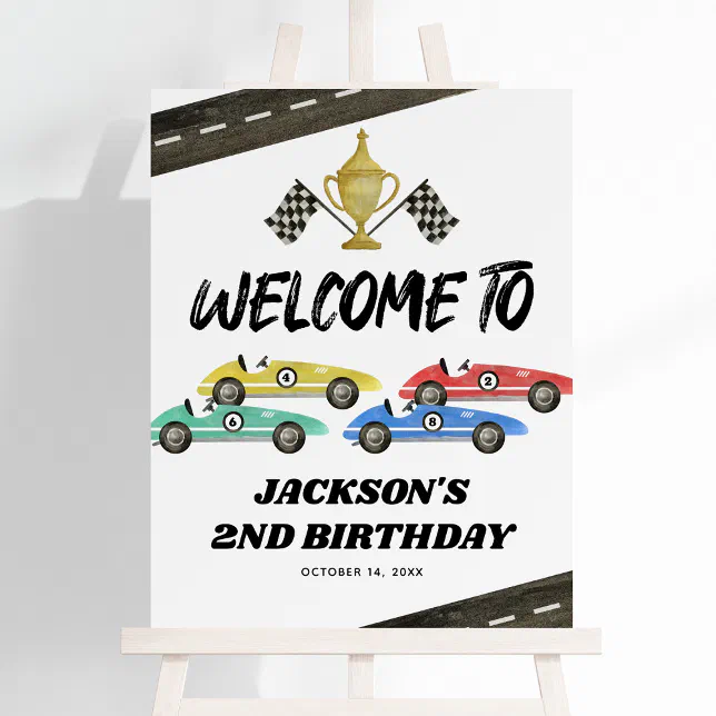 Personalized Welcome Racing Car Birthday Foam Board | Zazzle