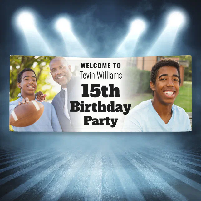 Personalized Welcome Sign 15th Birthday Boy Photo | Zazzle