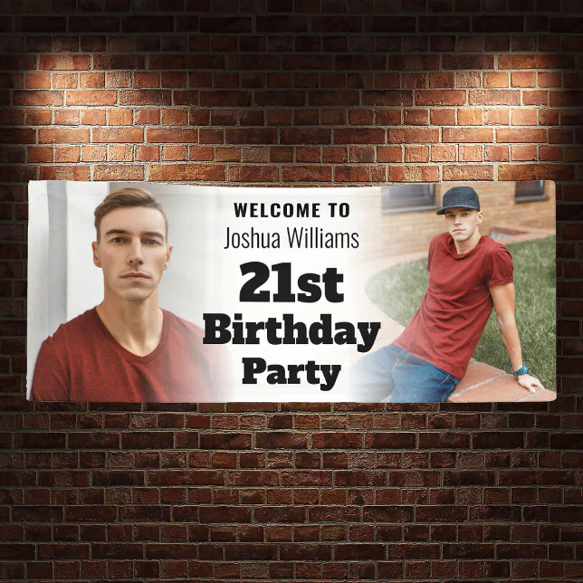 Personalized Welcome Sign Photo Men 21st Birthday | Zazzle