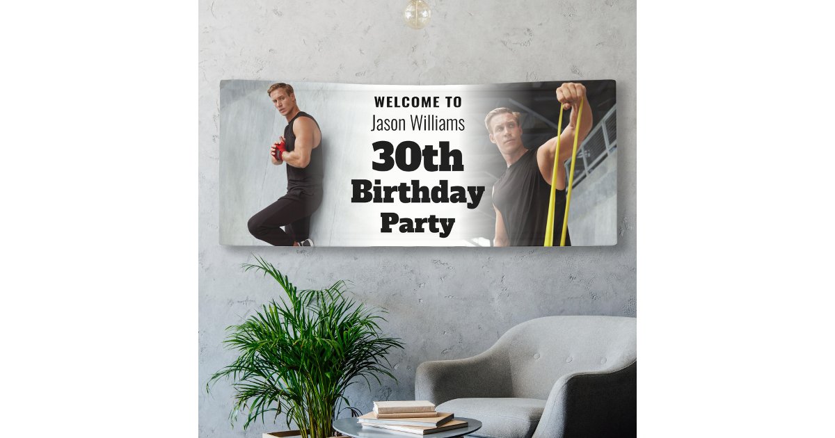 Personalized Welcome Sign Photo Men 30th Birthday | Zazzle