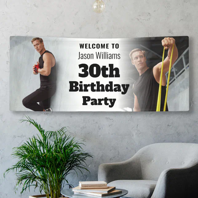 Personalized Welcome Sign Photo Men 30th Birthday | Zazzle