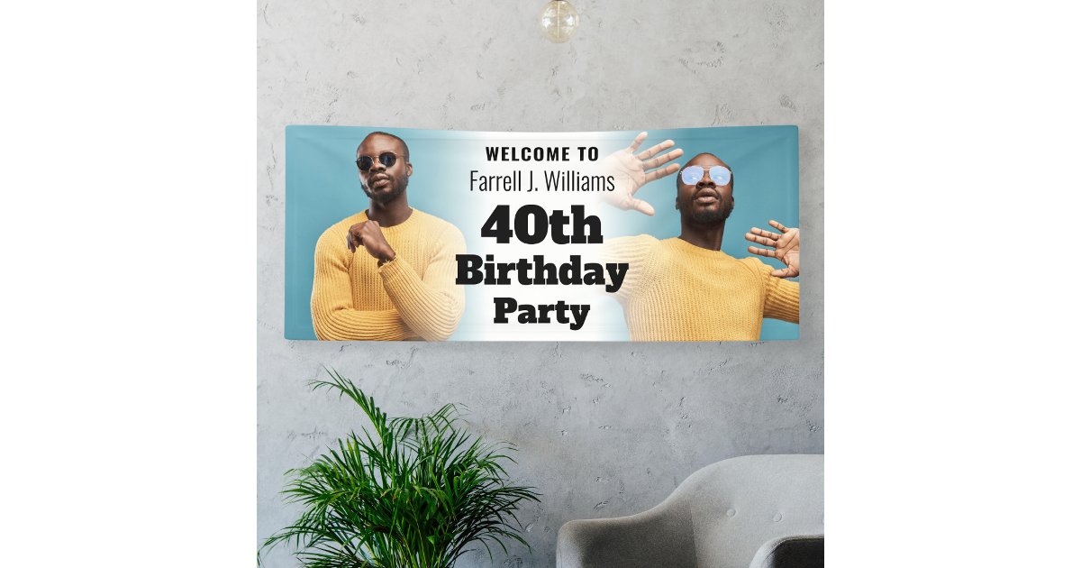 Personalized Welcome Sign Photo Men 40th Birthday | Zazzle