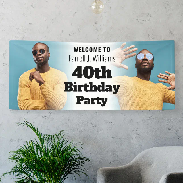 Personalized Welcome Sign Photo Men 40th Birthday | Zazzle