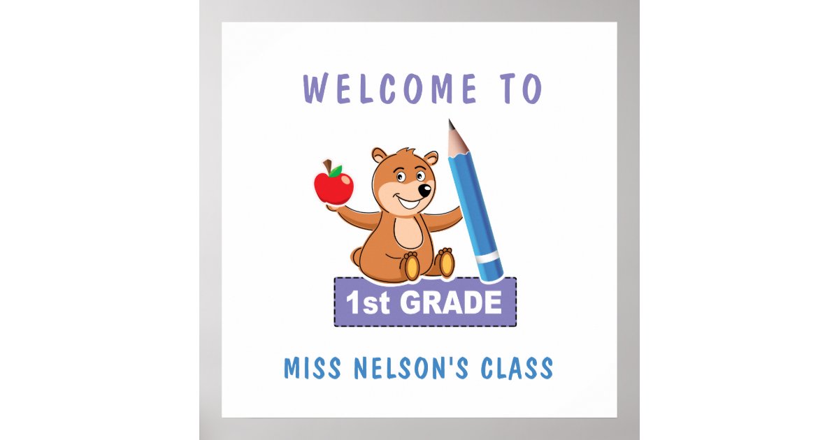 Personalized Welcome to First Grade Poster | Zazzle