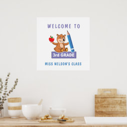 Personalized Welcome to Third Grade Poster | Zazzle