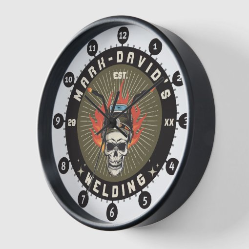 Personalized Welder Metal Worker Welding Workshop Clock | Zazzle
