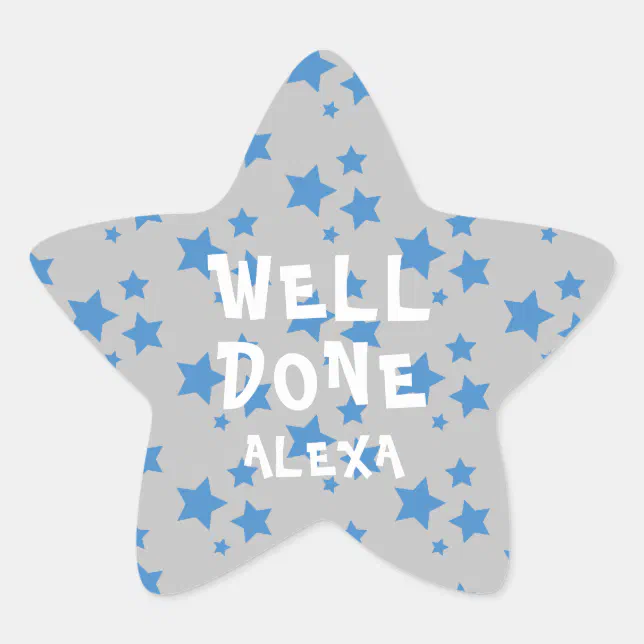 Personalized Well Done Teacher Encouragement Stars Star Sticker | Zazzle