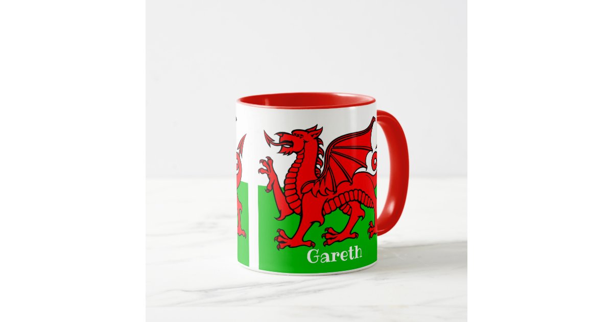 Personalized Welsh Flag Two-Tone Coffee Mug | Zazzle