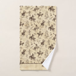 Personalized Western Horses Rodeo Cowboy Bath Towel Set | Zazzle