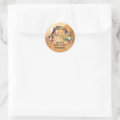 Personalized Western Theme Stagecoach Birthday Cl Classic Round Sticker ...