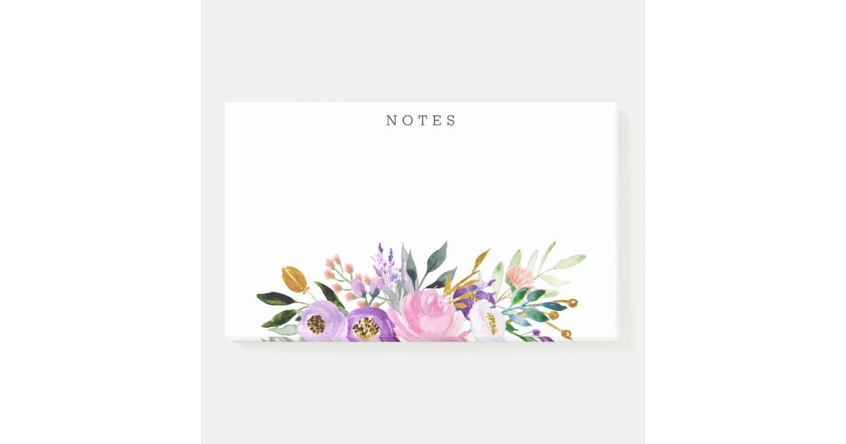 Personalized Whimsical Floral Bouquet Post-it Notes | Zazzle
