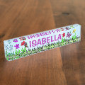 Personalized Whimsical Flowers and Butterflies Desk Name Plate | Zazzle