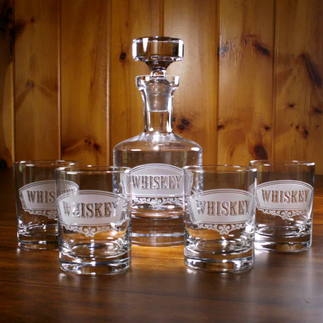Personalized Whiskey Banner Decanter Set | Zazzle