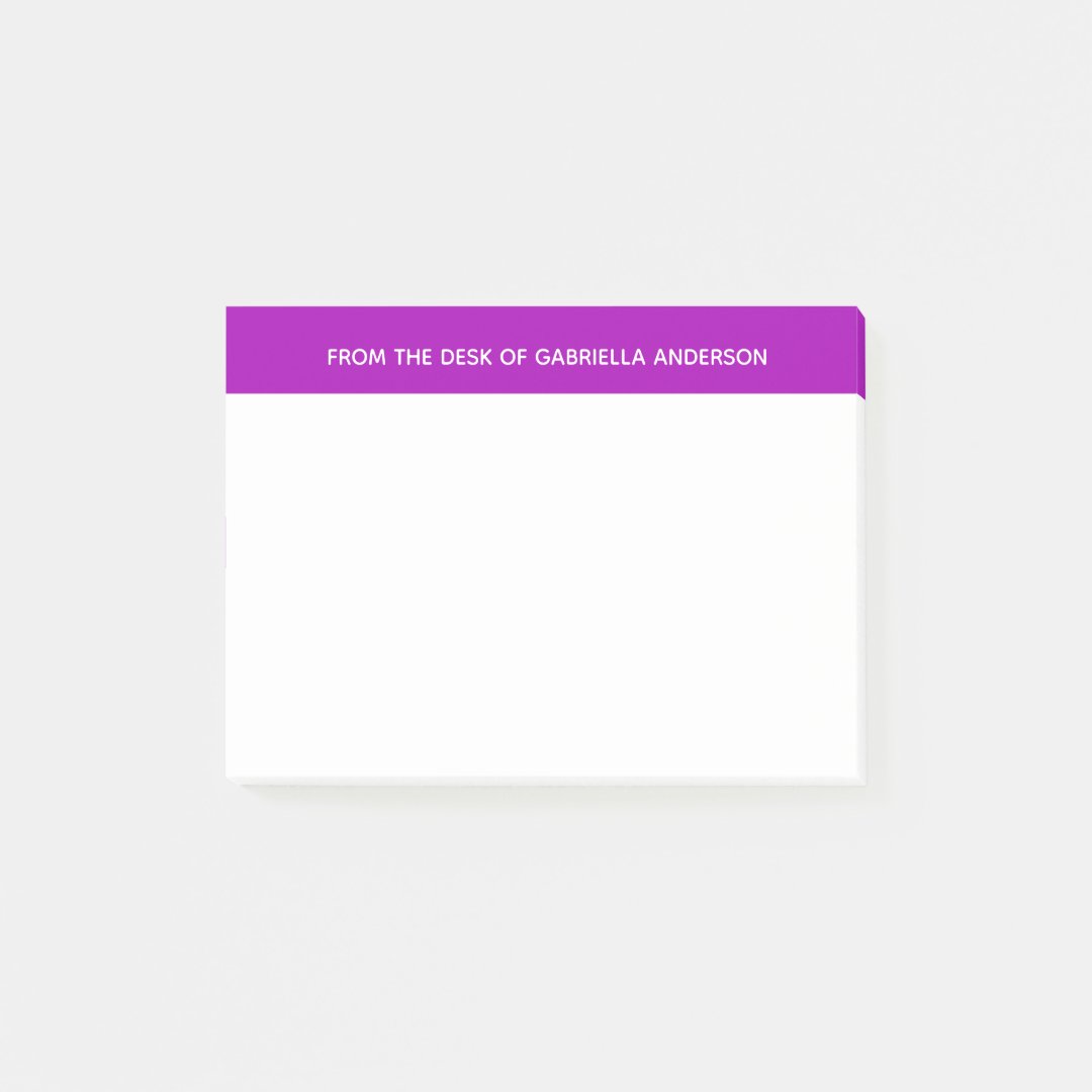 Personalized White and Purple Post-it Notes | Zazzle