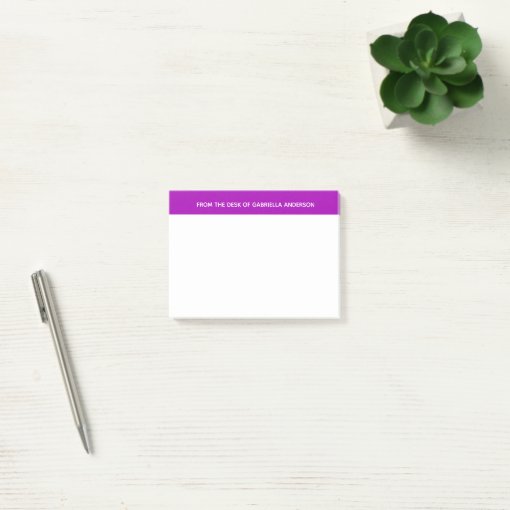 Personalized White and Purple Post-it Notes | Zazzle