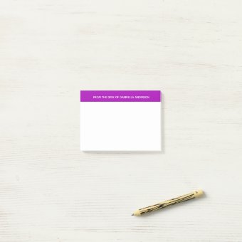 Personalized White and Purple Post-it Notes | Zazzle