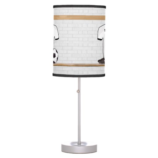 Personalized White Black Football Soccer Jersey Table Lamp | Zazzle