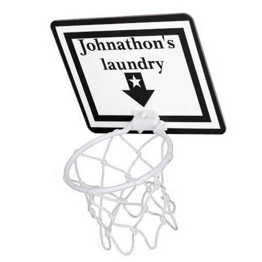 Personalized White & Black Laundry Basketball Hoop | Zazzle