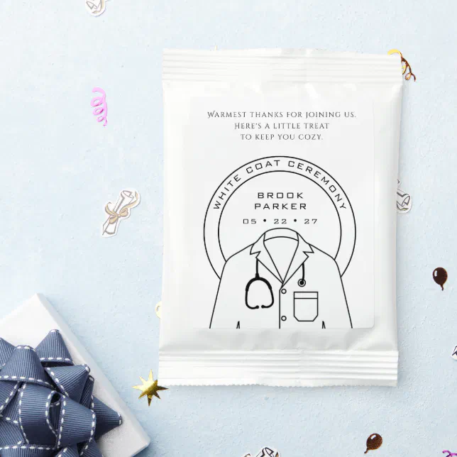 Personalized White Coat Ceremony Hot Chocolate Drink Mix | Zazzle