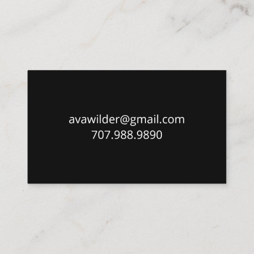 Personalized White Feather On Black Calling Card | Zazzle