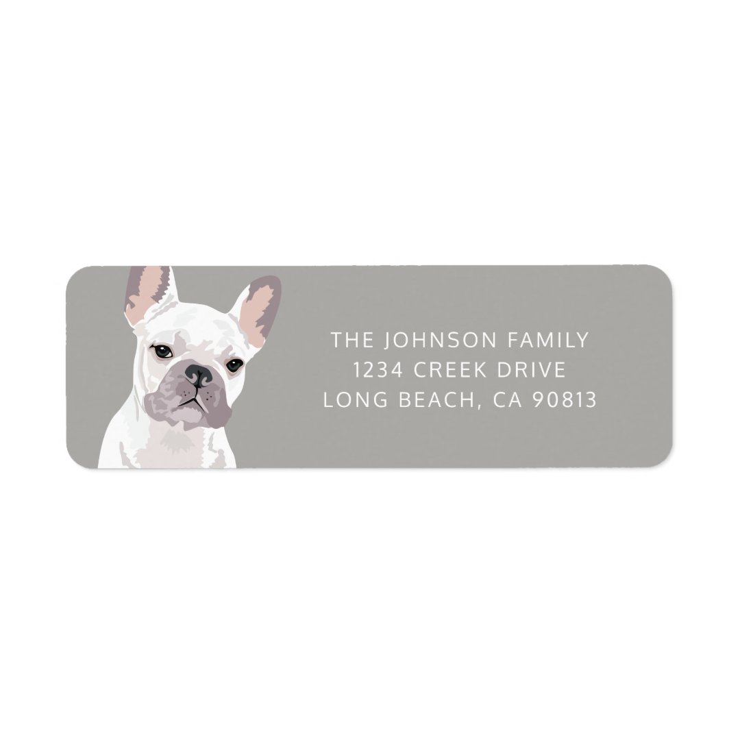 Personalized White French Bulldog Label | Zazzle