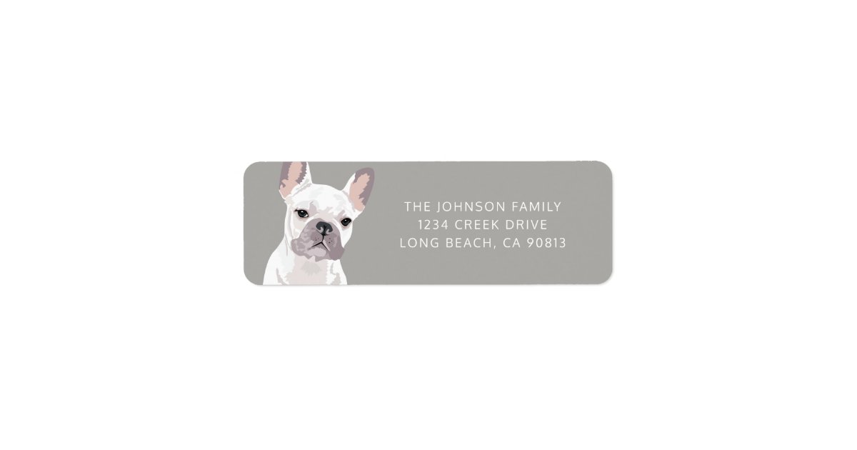 Personalized White French Bulldog Label | Zazzle