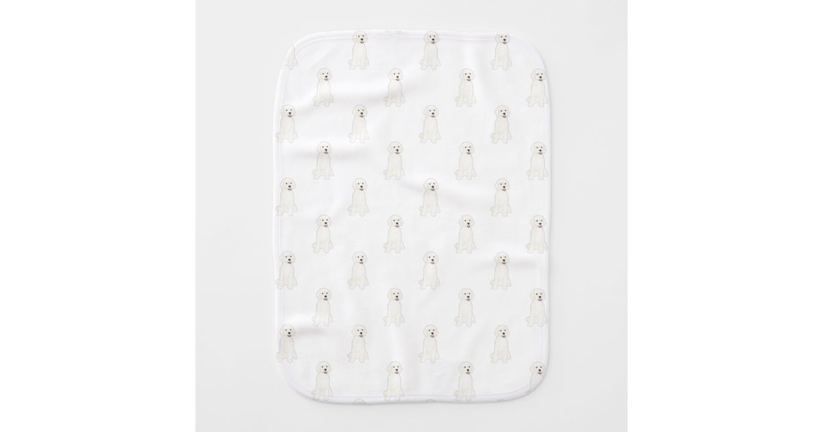 Personalized White Golden Doodle Dog Baby Burp Cloth | Zazzle