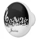 Personalized White Jumbled Musical Notes on Black Ceramic Knob | Zazzle