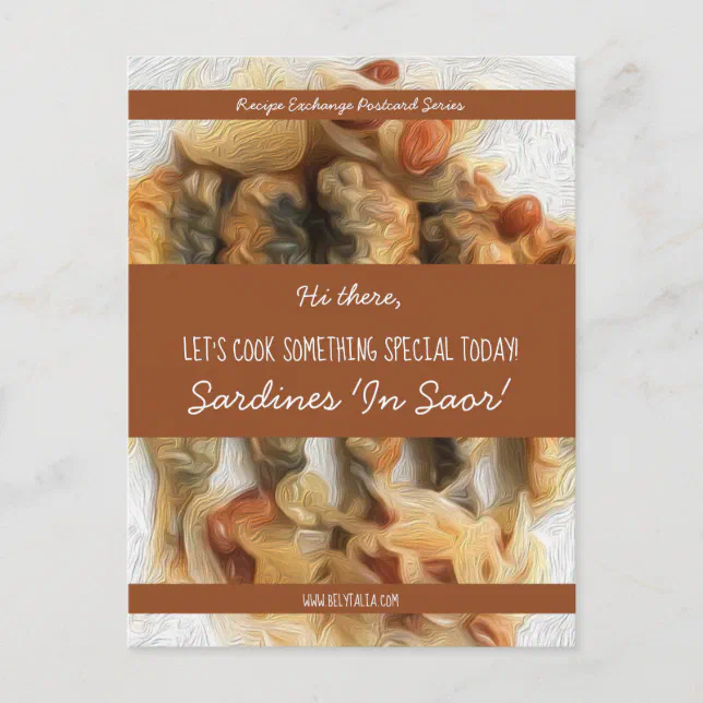 Personalized White Script Brown Modern Recipe Postcard | Zazzle