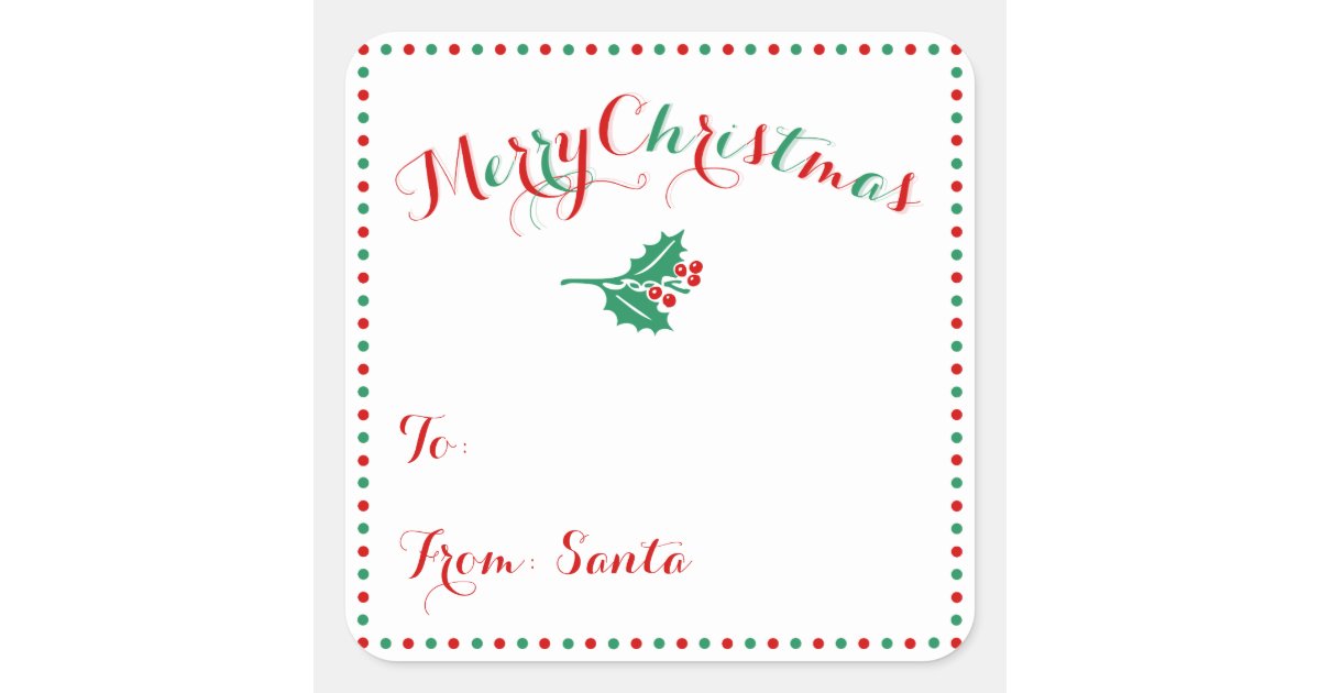 Personalized White Square Christmas Gift Tags | Zazzle