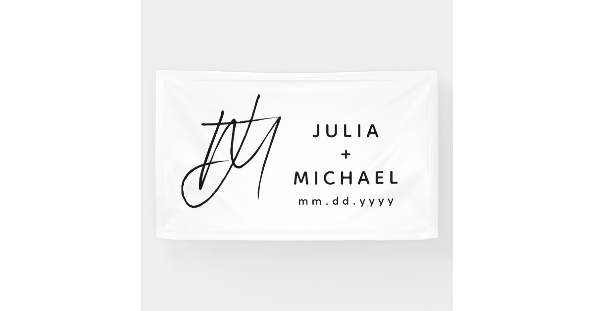 Personalized White Wedding Banner | Zazzle