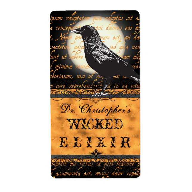 Personalized Wicked Elixir Halloween Bottle Label | Zazzle
