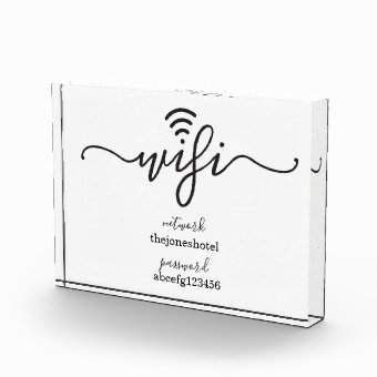 Personalized Wifi Password Sign Glass Block | Zazzle