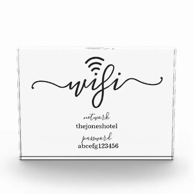 Personalized Wifi Password Sign Glass Block | Zazzle