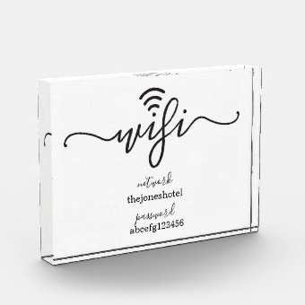 Personalized Wifi Password Sign Glass Block | Zazzle