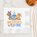 Personalized Wild One Fox and Deer 1st Birthday Napkins | Zazzle