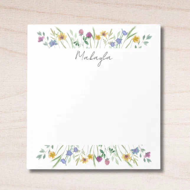 Personalized Wildflower Notepad | Zazzle