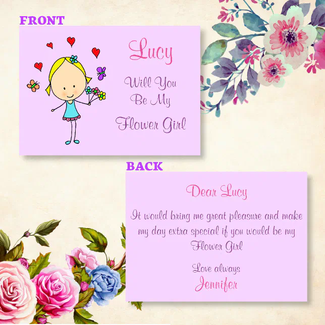 Personalized Will You Be My Flower Girl Invitation | Zazzle