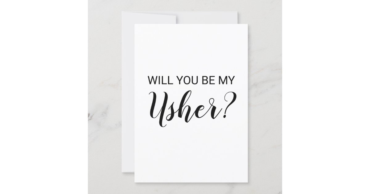 Personalized Will you be my Usher card | Zazzle