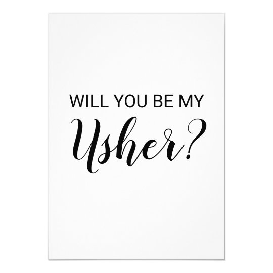 Personalized Will you be my Usher card | Zazzle.com