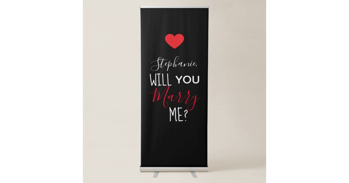 Personalized Will You Marry Me Marriage Proposal Retractable Banner ...