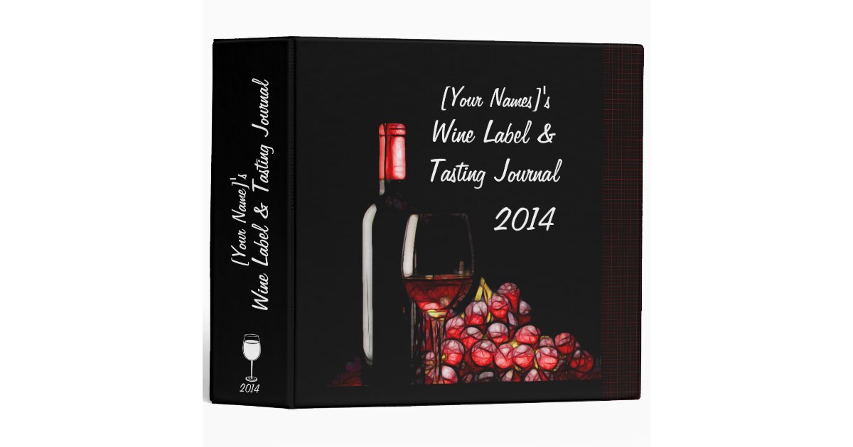 Personalized Wine Label & Tasting Journal 3 Ring Binder | Zazzle