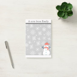 Personalized Winter Snow / Snowman 2 Post it Notes | Zazzle