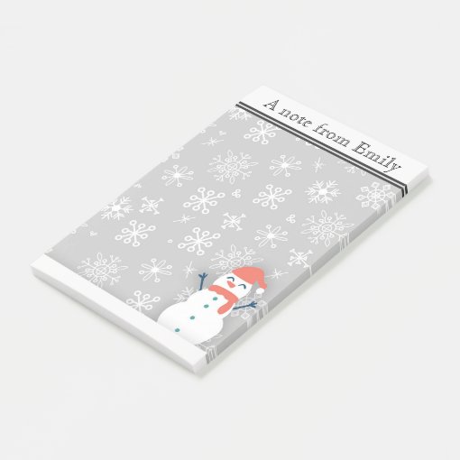 Personalized Winter Snow / Snowman 2 Post it Notes | Zazzle