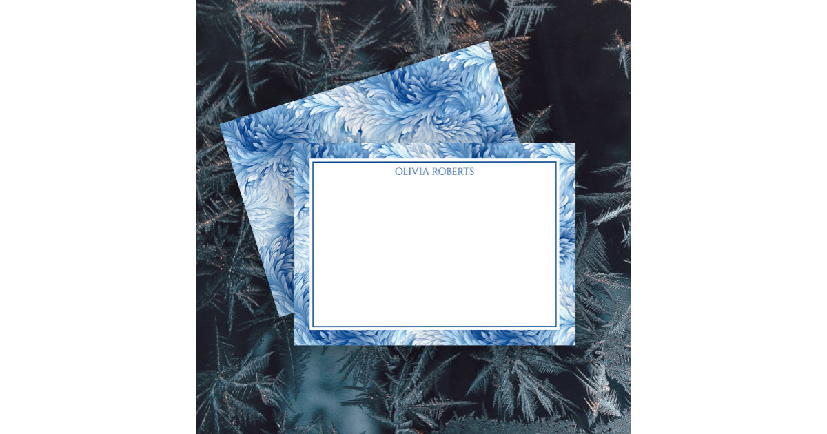 Personalized Winter Wonderland Blue Note Card | Zazzle