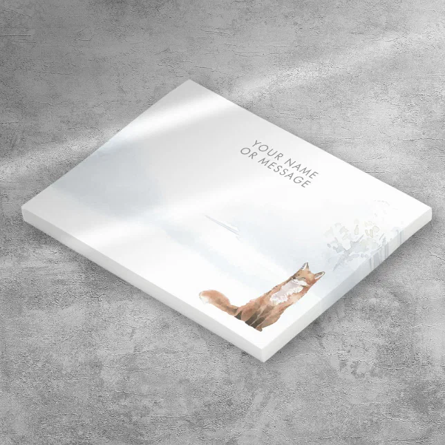 Personalized Winter Woodland Scene Fox Post-it Notes | Zazzle