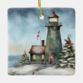 Personalized Wintery Lighthouse Nautical Christmas Ceramic Ornament ...