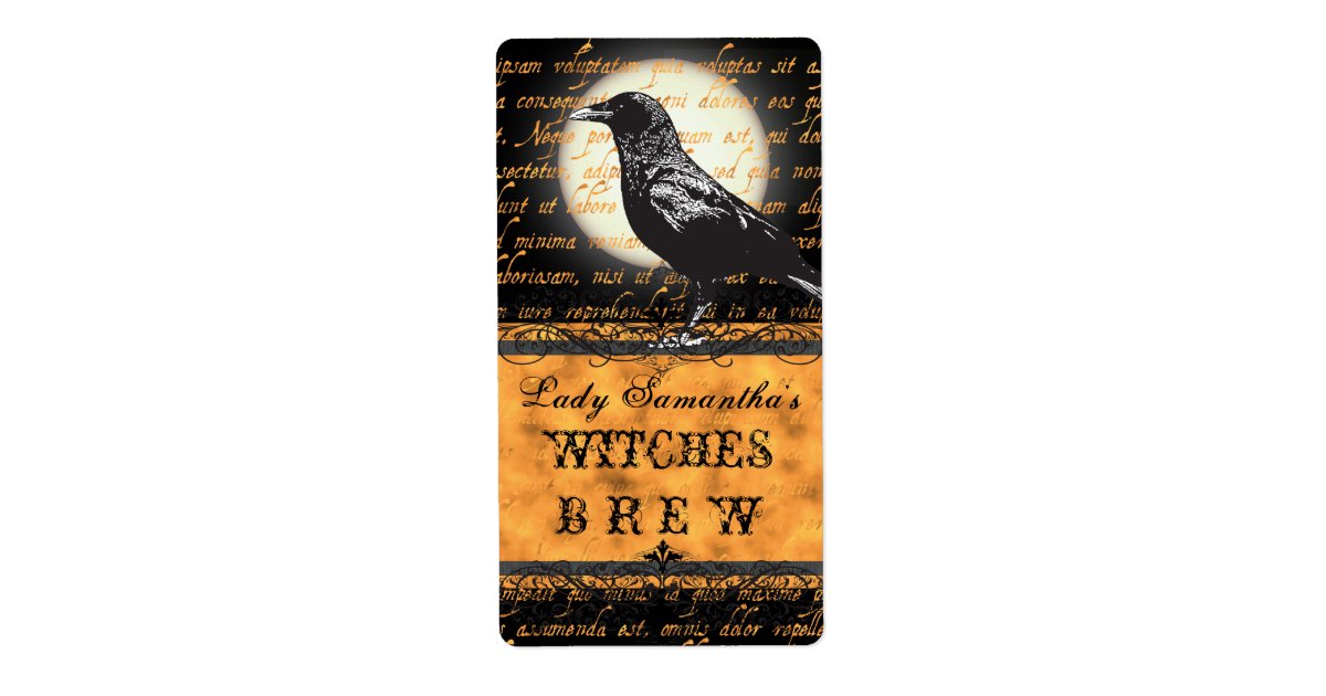 Personalized Witches Brew Halloween Bottle Label | Zazzle